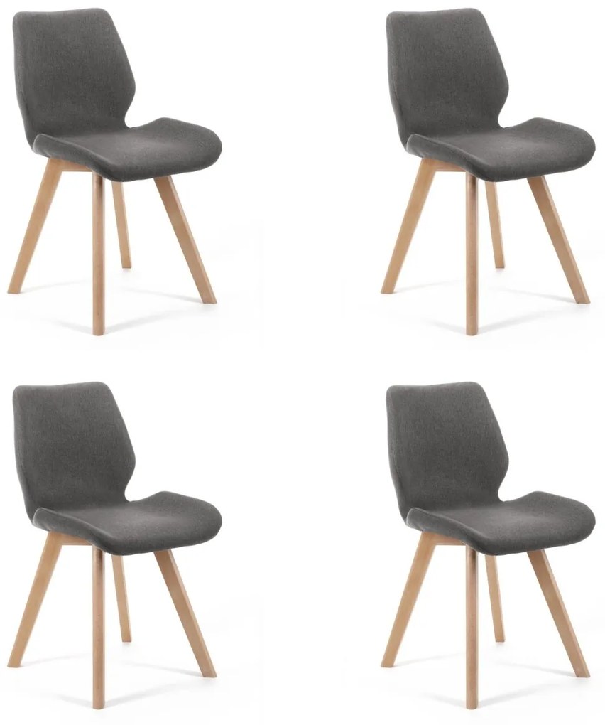 Sada 4 čalouněných židlí SJ.0159 šedo-hnědá