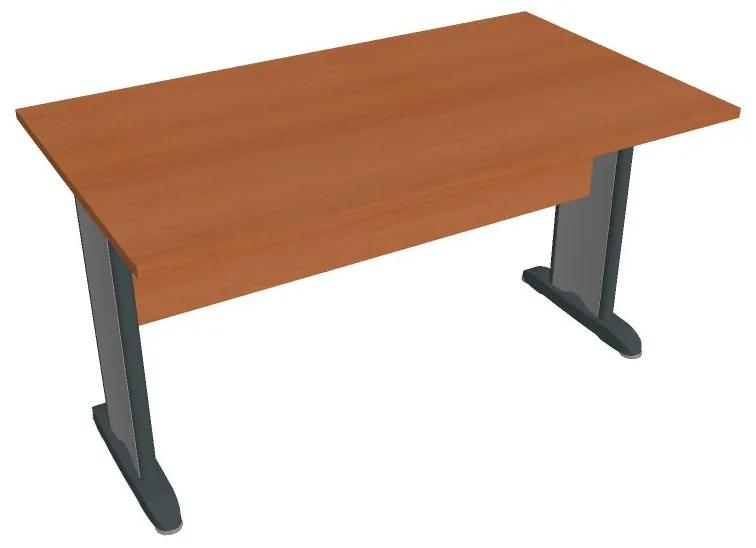 Stůl jednací rovný 140 cm - Hobis Cross CJ 1400 Dekor stolové desky: třešeň, Dekor lamino podnože: třešeň, Barva nohou: černá