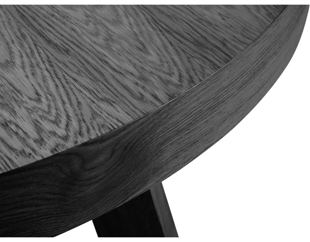 Černý rozkládací stůl z dubového dřeva Windsor &amp; Co Sofas Bodil, ø 130 cm