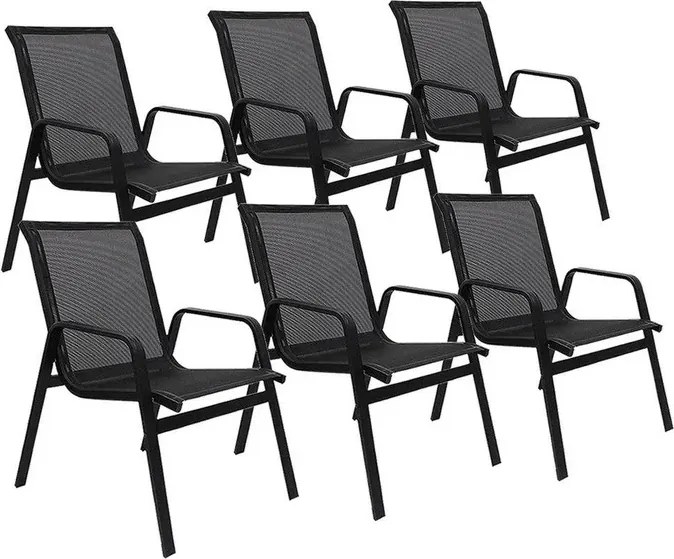 TRENDIE Zahradní židle sada 6ks černé