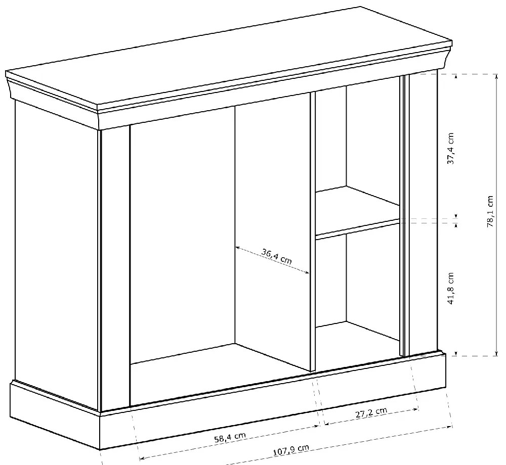 Obývací stěna Antica K | sestava A | 3 díly | kraft zlatý