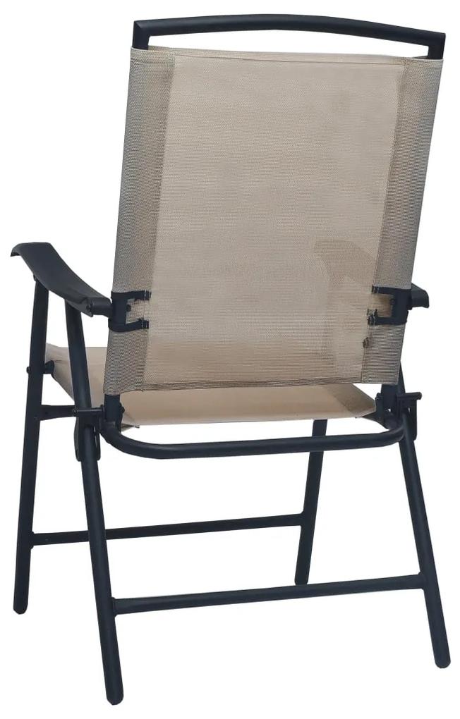 vidaXL Skládací zahradní židle 2 ks textilen taupe