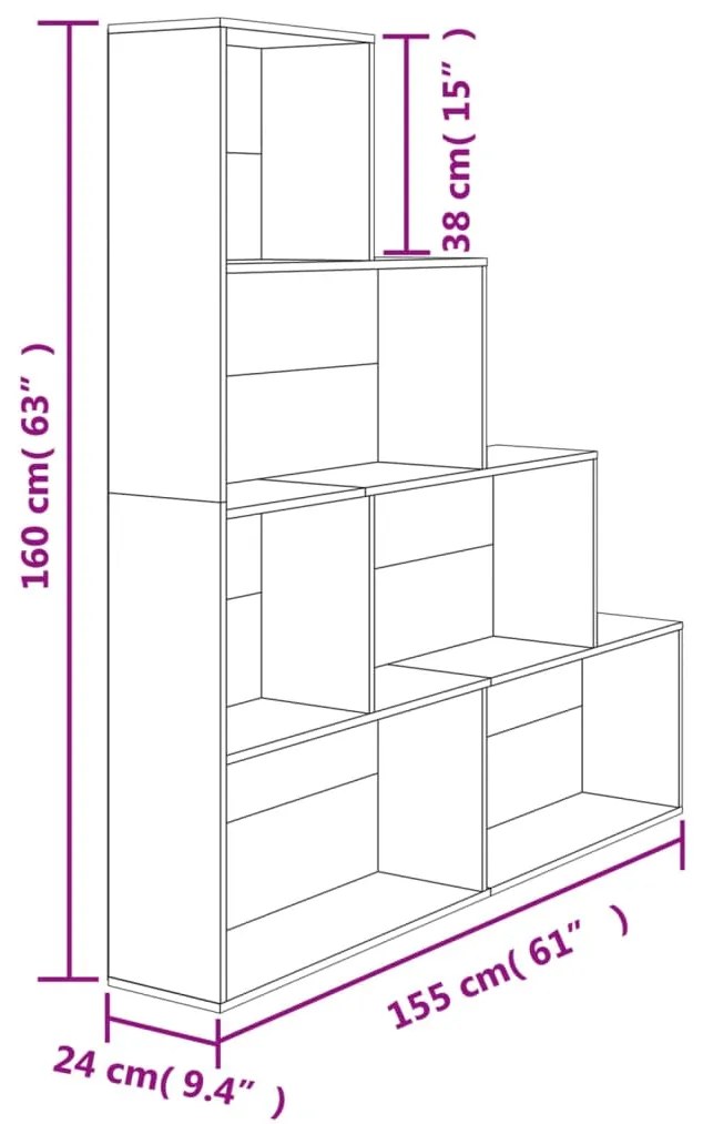 vidaXL Marketos Knihovna/dělicí stěna dub sonoma 155x24x160 cm kompozitní dřevo