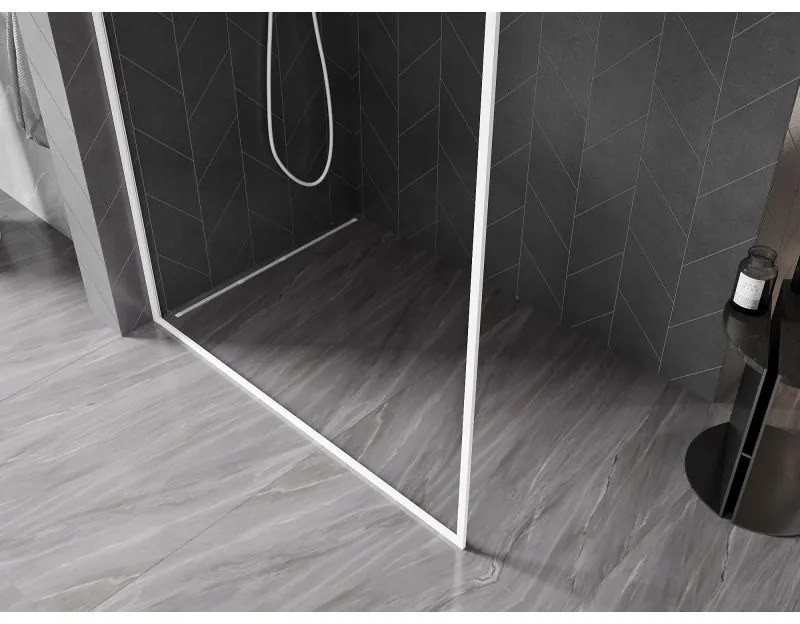 Mexen, Mexen Kioto-XF sprchová stěna s rámem 150 x 202 cm, průhledná 10 mm, bílá - 800-150-104-20-00-X