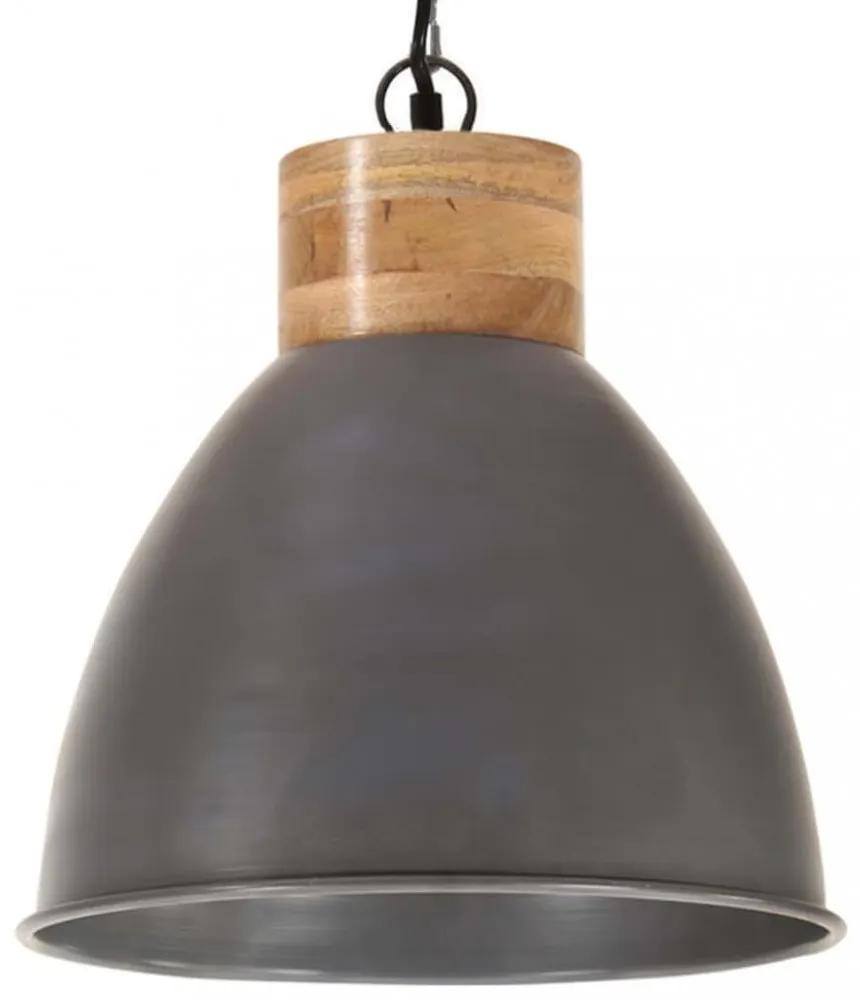 Závěsná lampa šedá / mangovníkové dřevo Dekorhome 46 cm