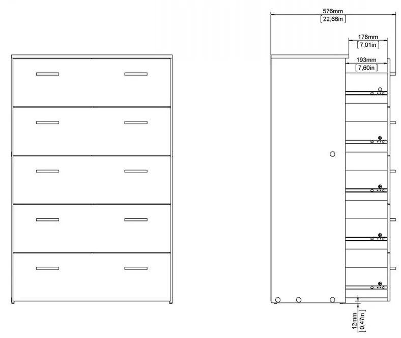 Komoda Sid II, bílá