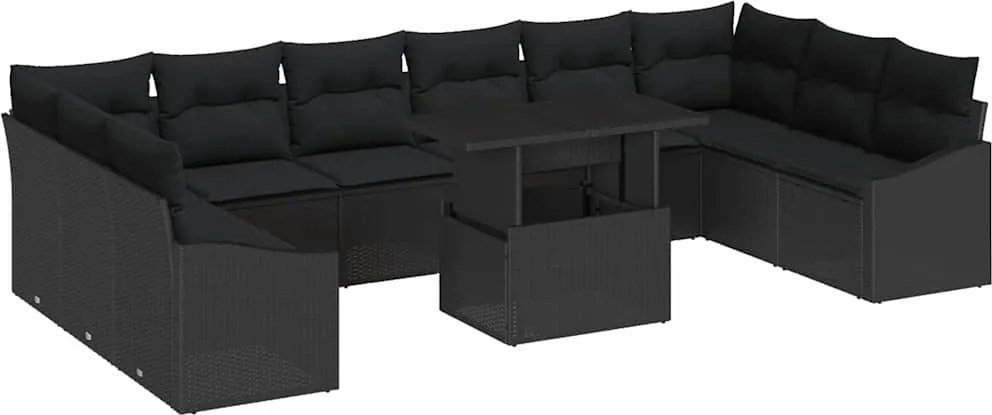 Set pohovek 11 ks Černá polyratan 3349079