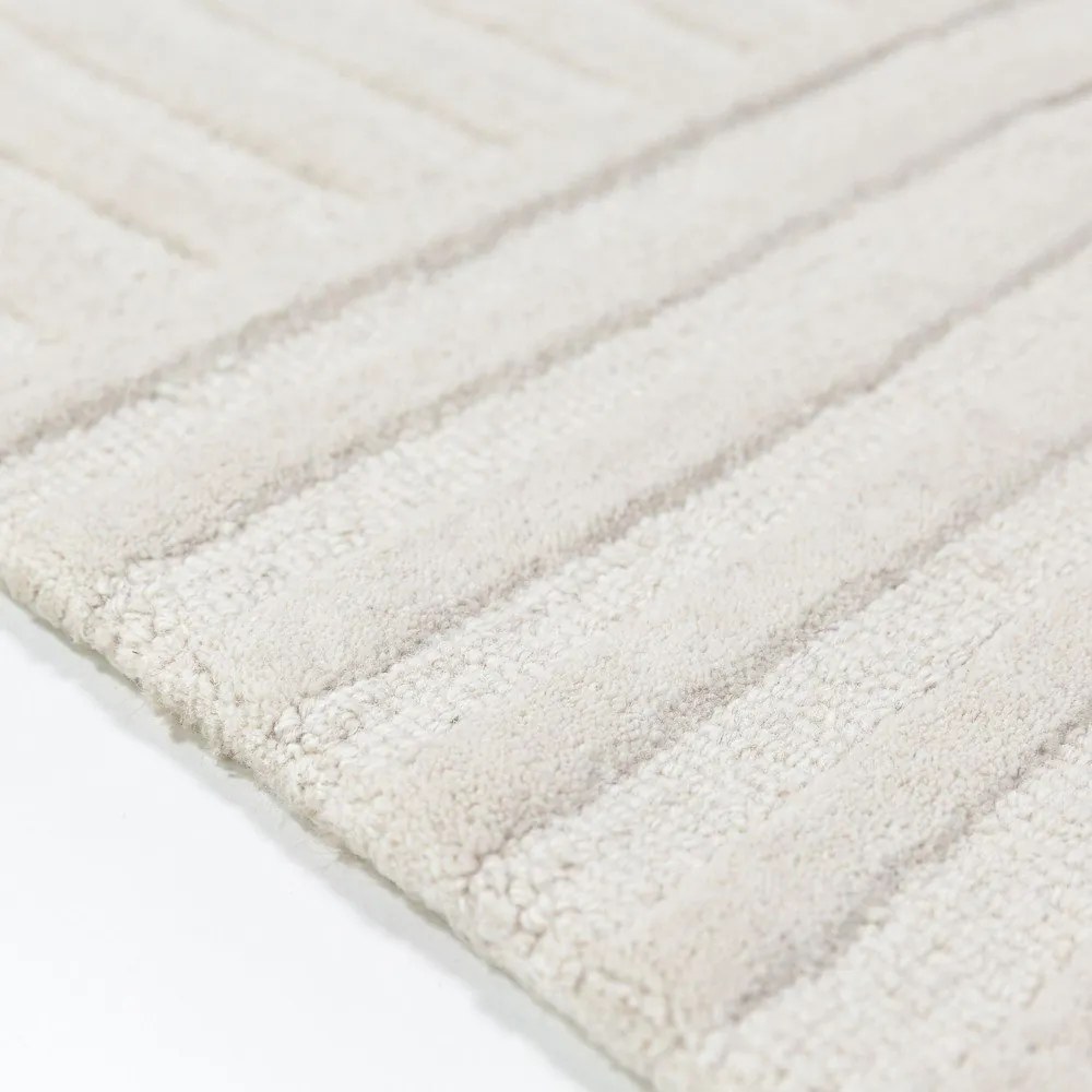 Slonovinový ručně tkaný vlněný běhoun 60x230 cm Zen Garden – Flair Rugs