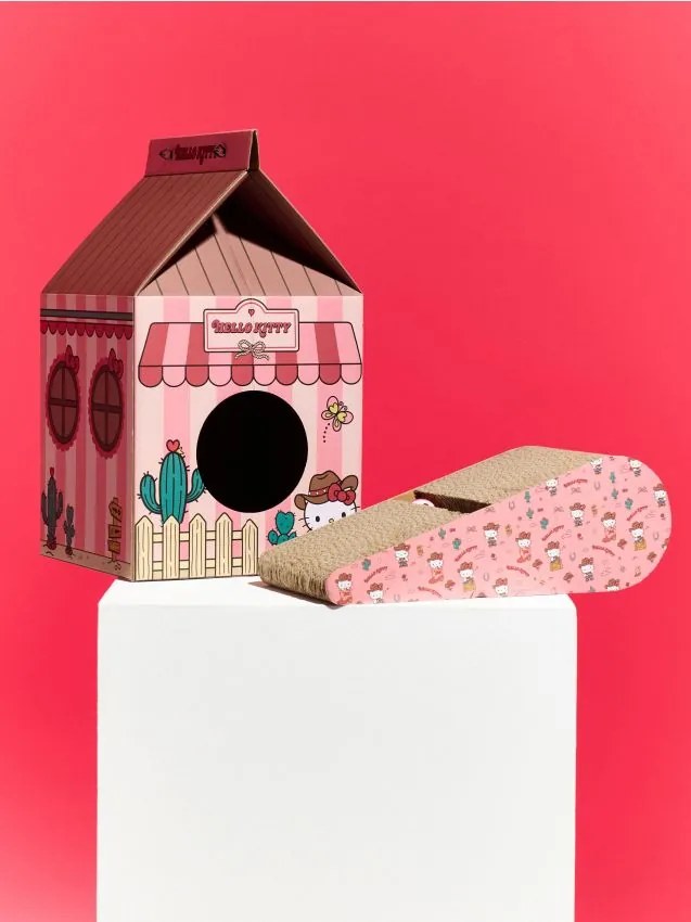 Sinsay - Kartonový domeček pro kočku Hello Kitty - růžová