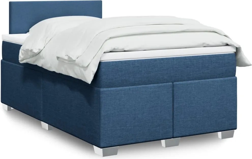 Box spring postel s matrací modrá 120x200 cm textil 3285854