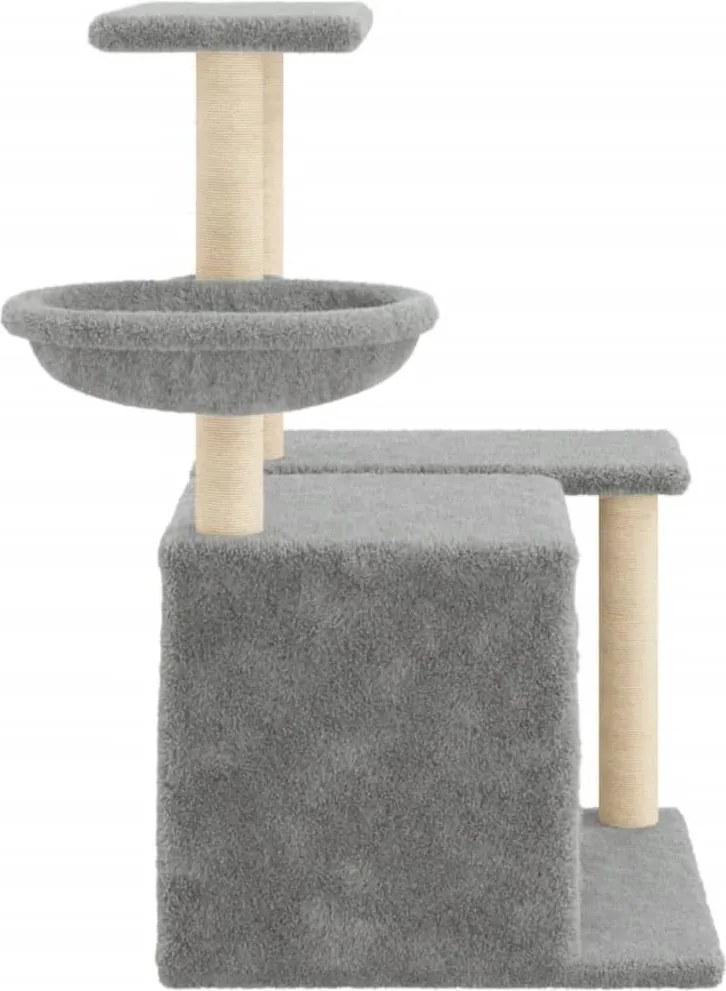 Škrabadlo pro kočky se sisalovými sloupky světle šedé 83 cm 172110