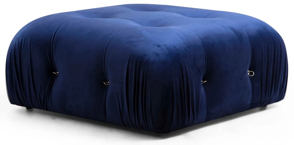 Hanah Home Čtyřmístná pohovka s pufem BUBBLE modrá 288 cm