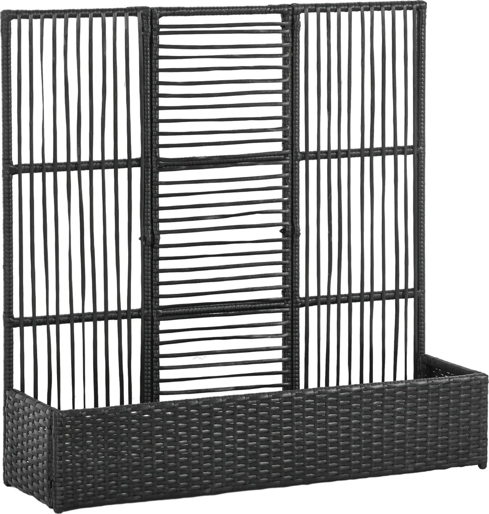 Outsunny Polyratanový vyvýšený záhon s mřížkou, truhlík na květiny, truhlík na rostliny, záhon, na zahradu, na balkon, černý, 103 x 103 x 29 cm | Aos…