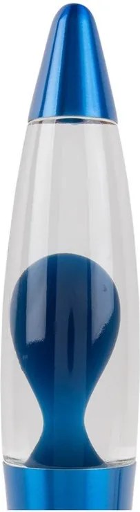 Modrá skleněná lávová lampa (výška 35,5 cm) Funky Rocket Lava – Leitmotiv