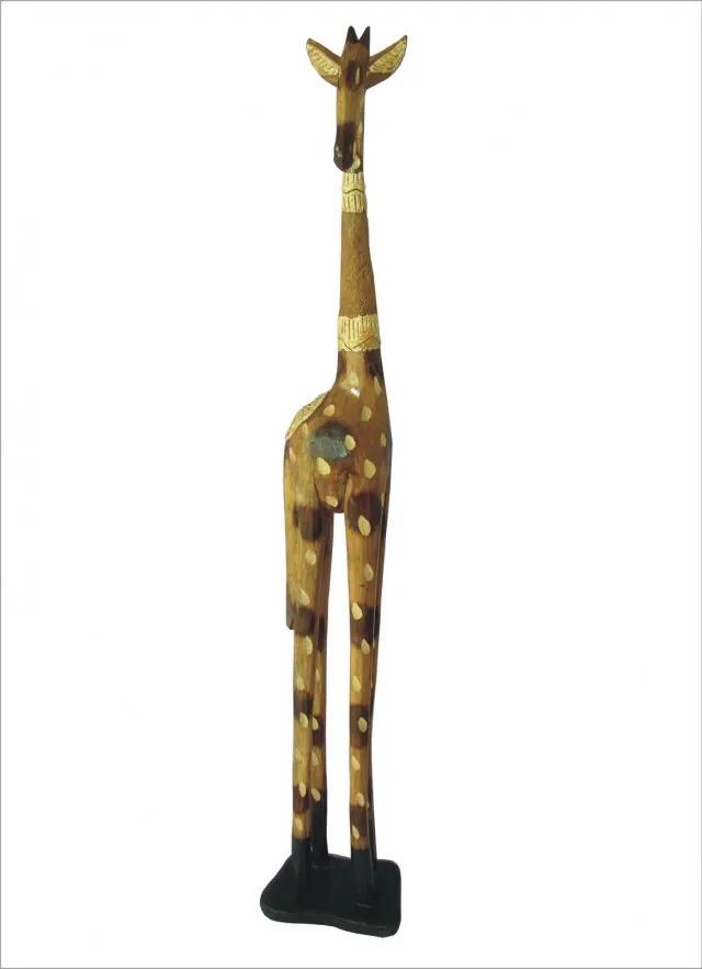 Axin Trading s.r.o. Dřevěná žirafa afrika hnědá 1 m