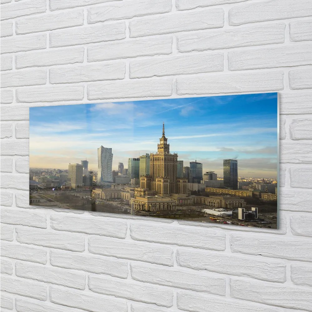 akrylový obraz Panorama Varšava mrakodrapů 120x60 cm