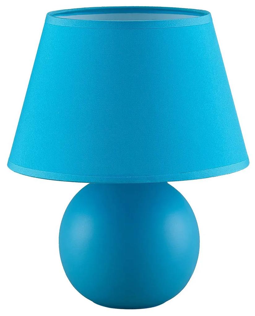 Lindby Calliota látková stolní lampa kulatá, modrá