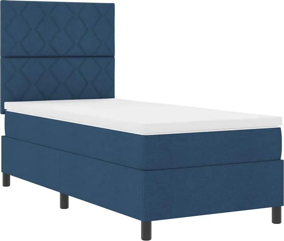 Postel s boxspringem s čelo Modrá 90 x 200 cm textil 3339440