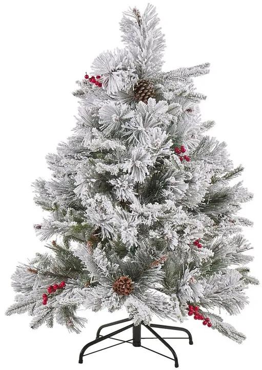 Zasněžený umělý vánoční stromeček 120 cm zelený MASALA Beliani