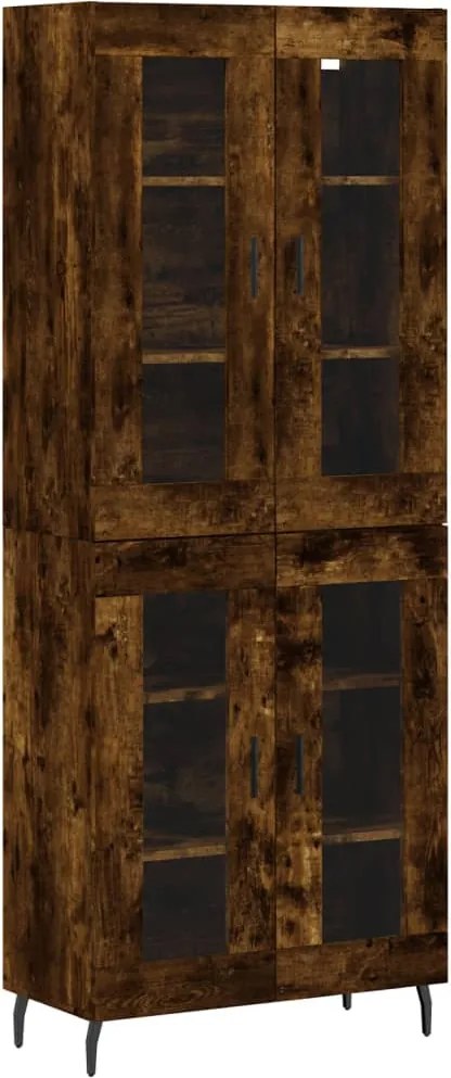 Skříň highboard kouřový dub 69,5 x 34 x 180 cm kompozitní dřevo 3198294