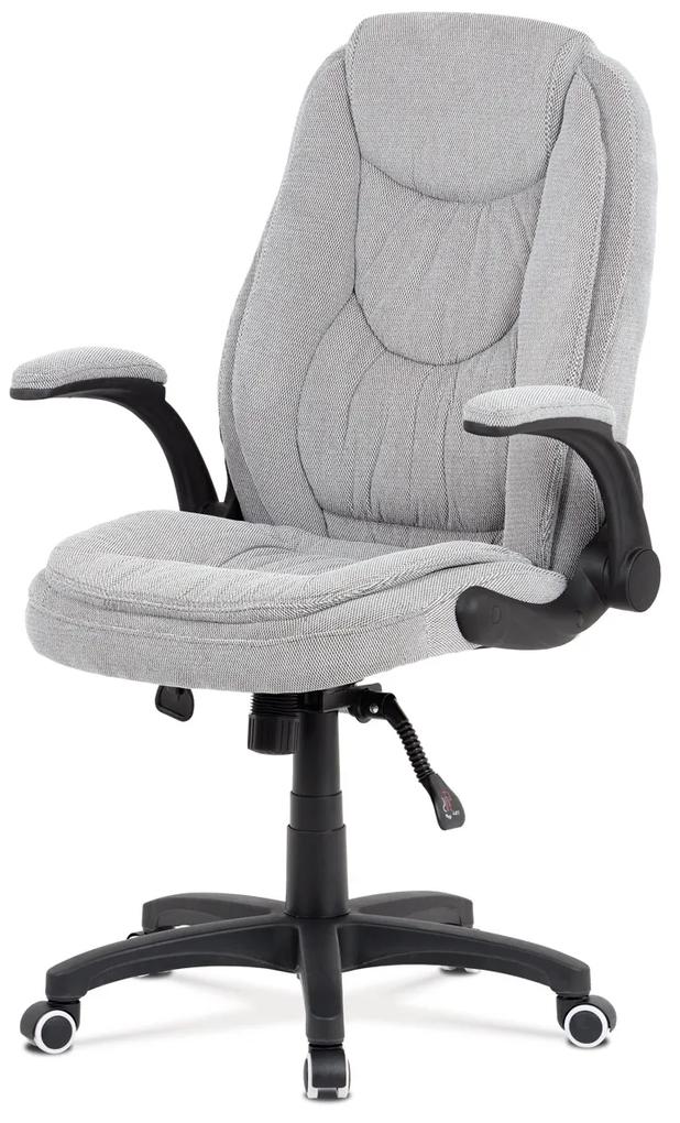 Kancelářská židle, šedá látka, kříž plast černý, synchronní mechanismus - KA-G303 SIL2