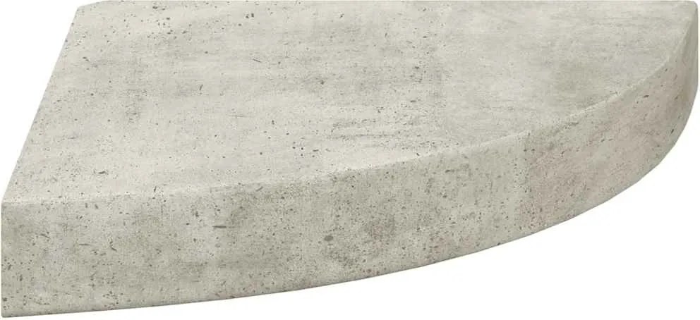 Nástěnné rohové police 2 ks betonově šedé 25 x 25 x 3,8 cm MDF 326634