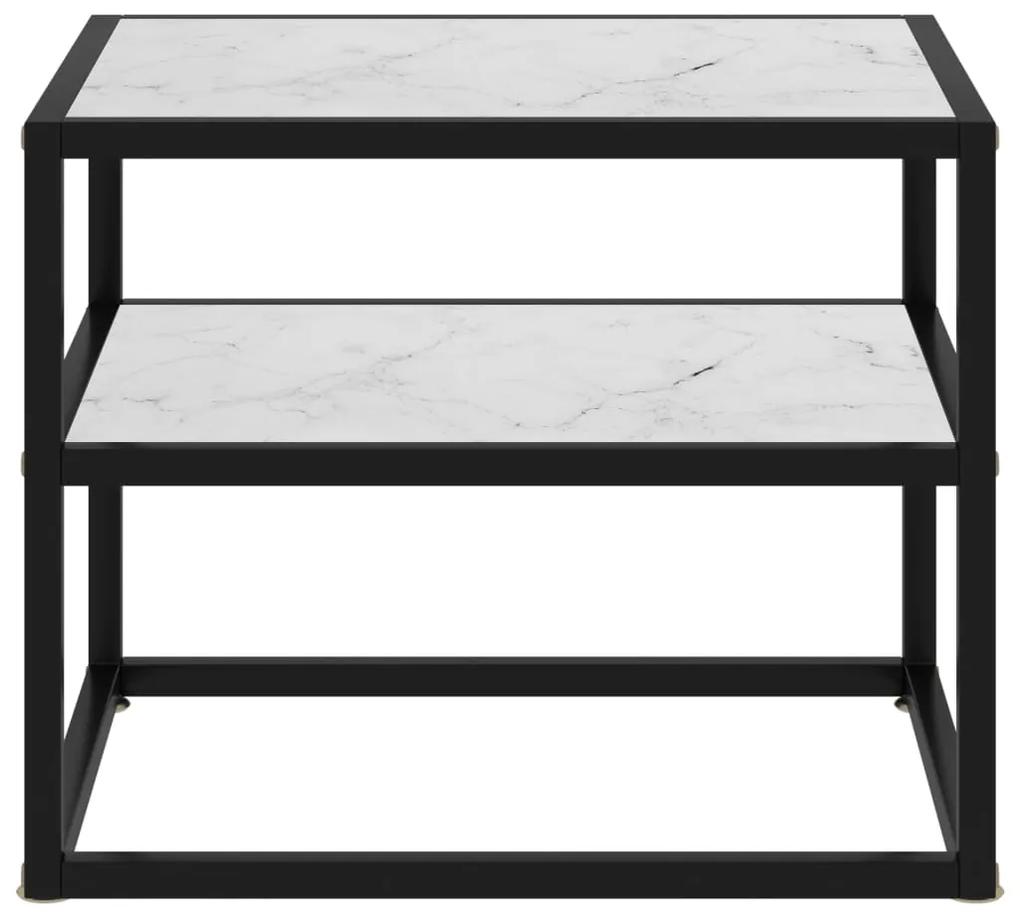 Konzolový stolek bílý 50 x 40 x 40 cm tvrzené sklo