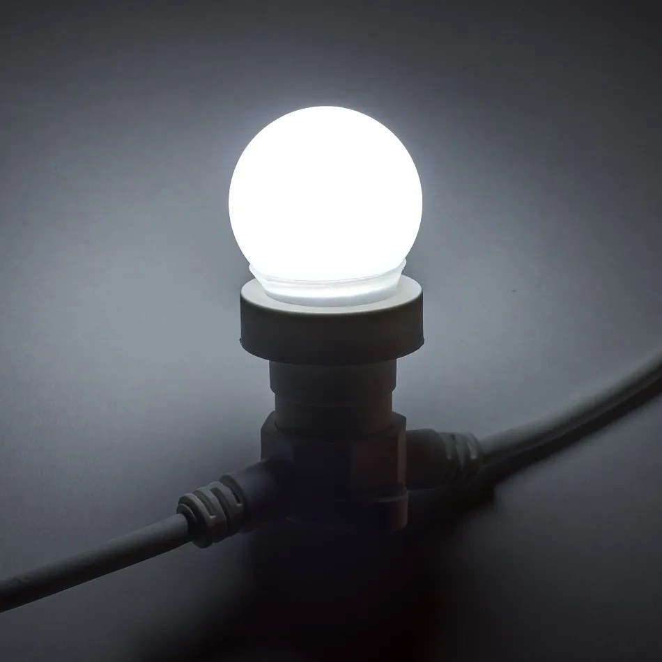 LED žárovka ledově bílá, patice E27, 12 diod