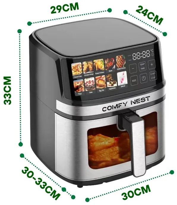 Comfy Nest CN-06160 – digitální horkovzdušná fritéza 1700 W, 8l