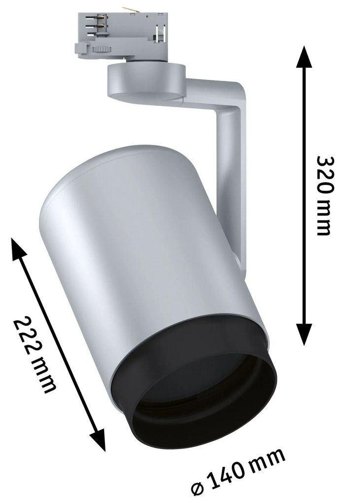 Paulmann 95412 Asthene, matně chromový reflektor, 1x50W E27, výška 22,2cm