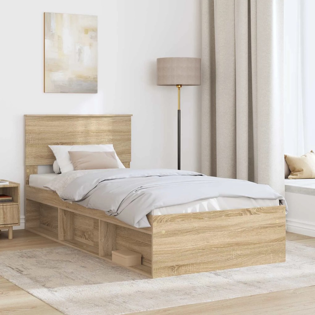 Rám postele s čelo Sonoma dub 75 x 190 cm Kompozitní dřevo 3407942