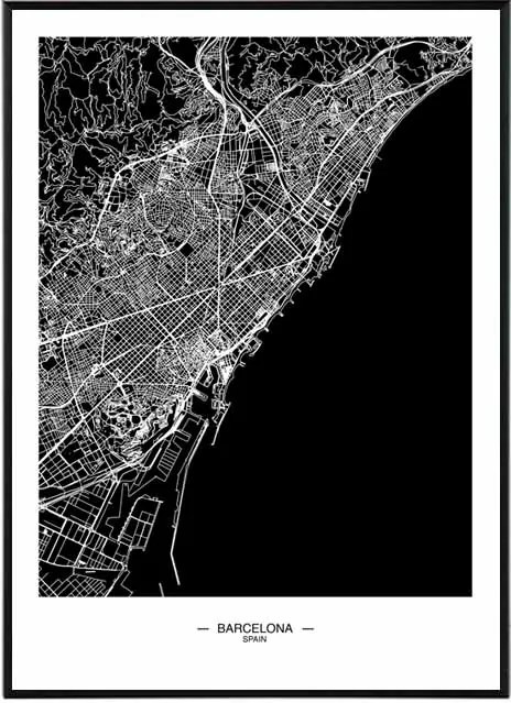 Barcelona map Obraz