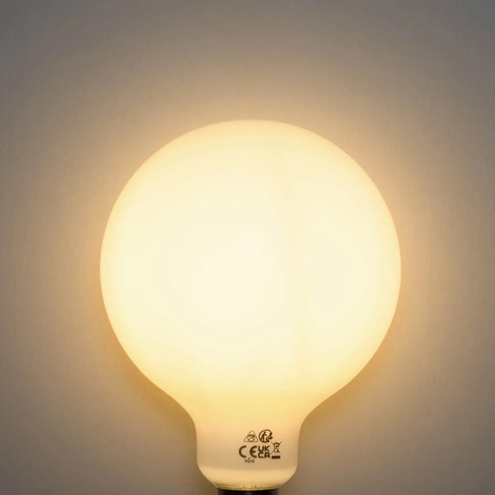 Sada 5 stmívatelných LED žárovek E27 opálových G125 5W 450 lm 2700K