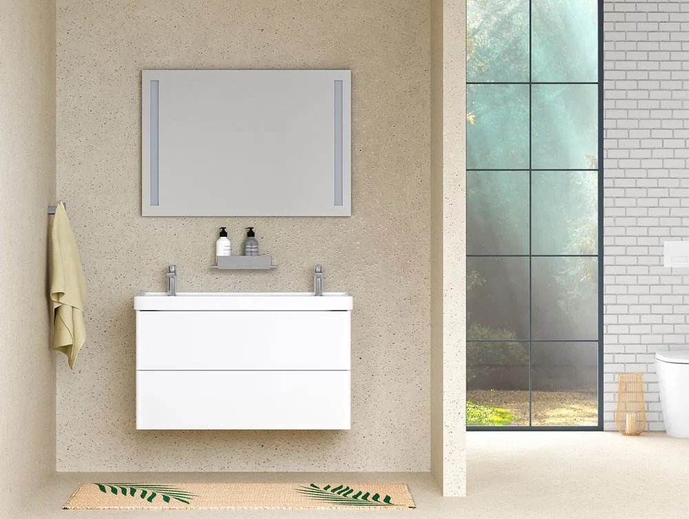 Mereo, Mereo Siena, koupelnová skříňka 100 cm, bílá lesk, MER-CN412S