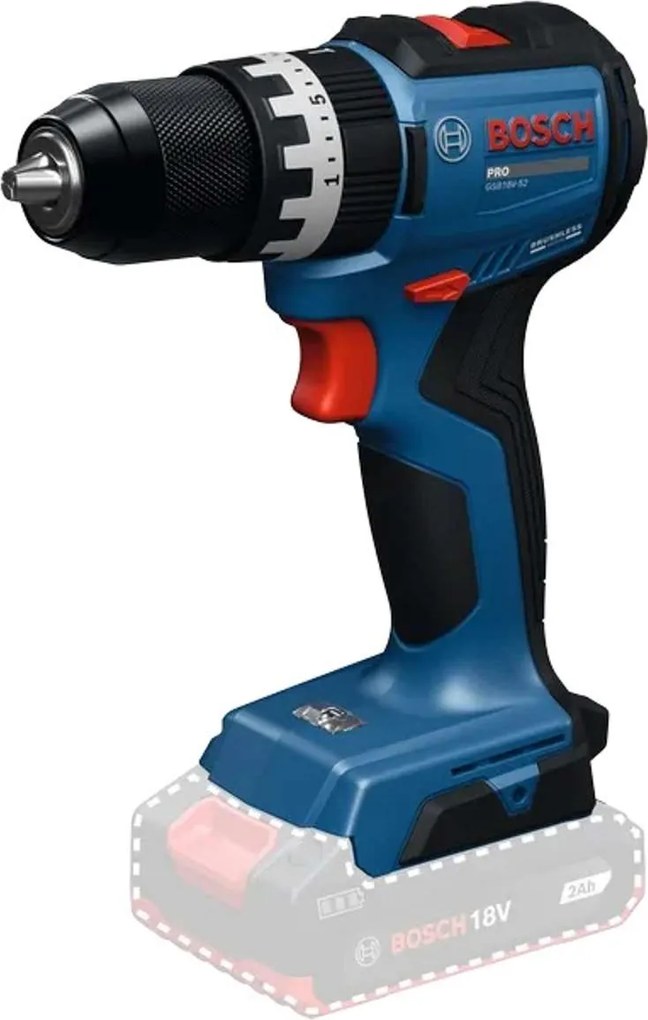 Bosch - 18V AKU vrtací šroubovák GSB18V-52, bez baterie a nabíječky 06019S0120