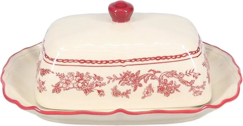Vínová/slonovinová porcelánová máslenka Cyril – S|P Collection