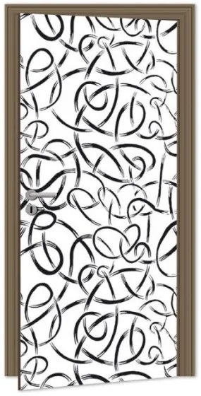 DL-040 Samolepicí fototapety na dveře Černobílý abstrakt | 95 x 210 cm