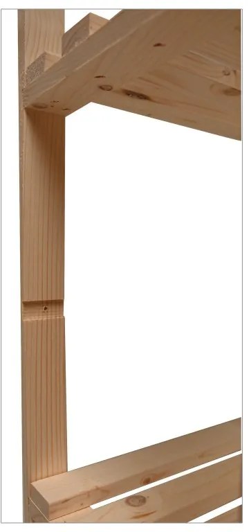DEMA Dřevěný regál 80x30x170 cm, smrk / jedle, 5 polic 15022D