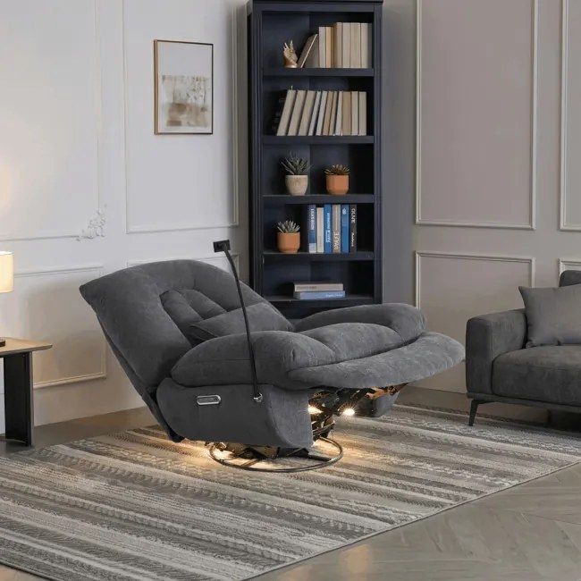 Polohovací křeslo šedé, elektrické TV-7089 GREY2