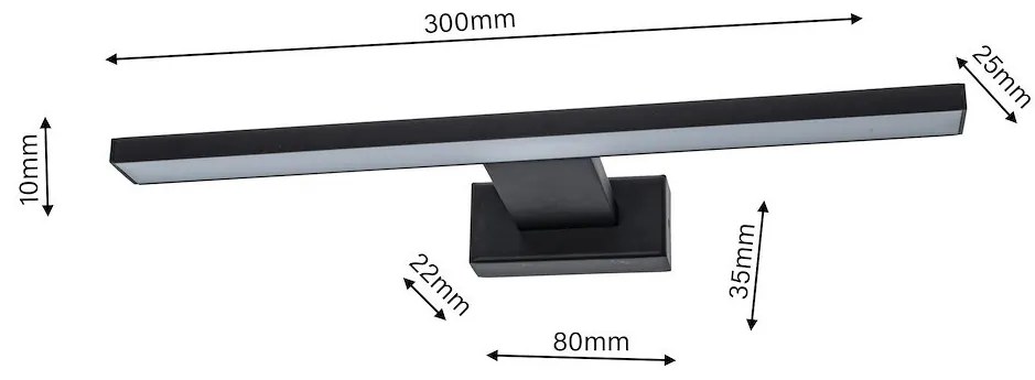 Nástěnné LED svítidlo Shine2, 1x LED 7w, 4000k, (30 cm), b