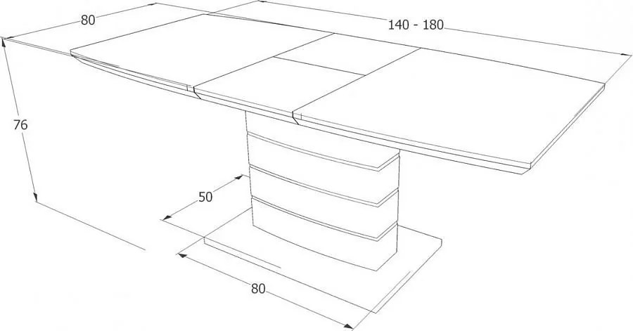 Casarredo - Komfort nábytek Rozkládací jídelní stůl LEONARDO 140x80, beton/černá