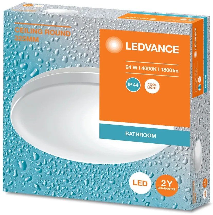 LEDVANCE LEDVANCE, Koupelnové stropní svítidlo, průměr 325mm, 1800lm, 24W, 4000K, IP44, AC464830055
