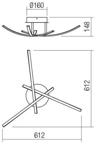 Redo 01-2185 - LED Stropní svítidlo SPATHA 3xLED/6W/230V 3000K zlatá