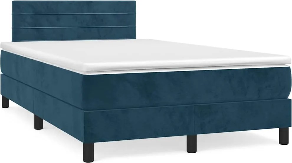Box spring postel s matrací tmavě modrá 120x190 cm samet 3269847