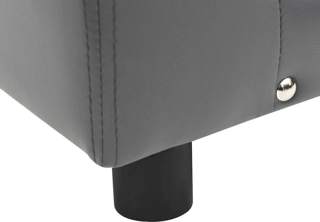 Pohovka pro psy šedá 81 x 43 x 31 cm plyš a umělá kůže 170953