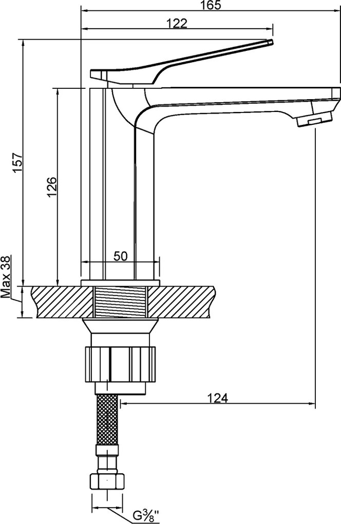 Invena Neri, umyvadlová baterie h-157, měděná matná, INV-BU-P1-014-L