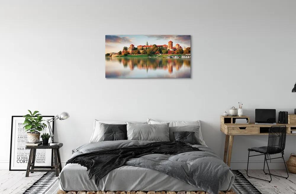 Obrazy na plátně Krakow hrad řeka 120x60 cm