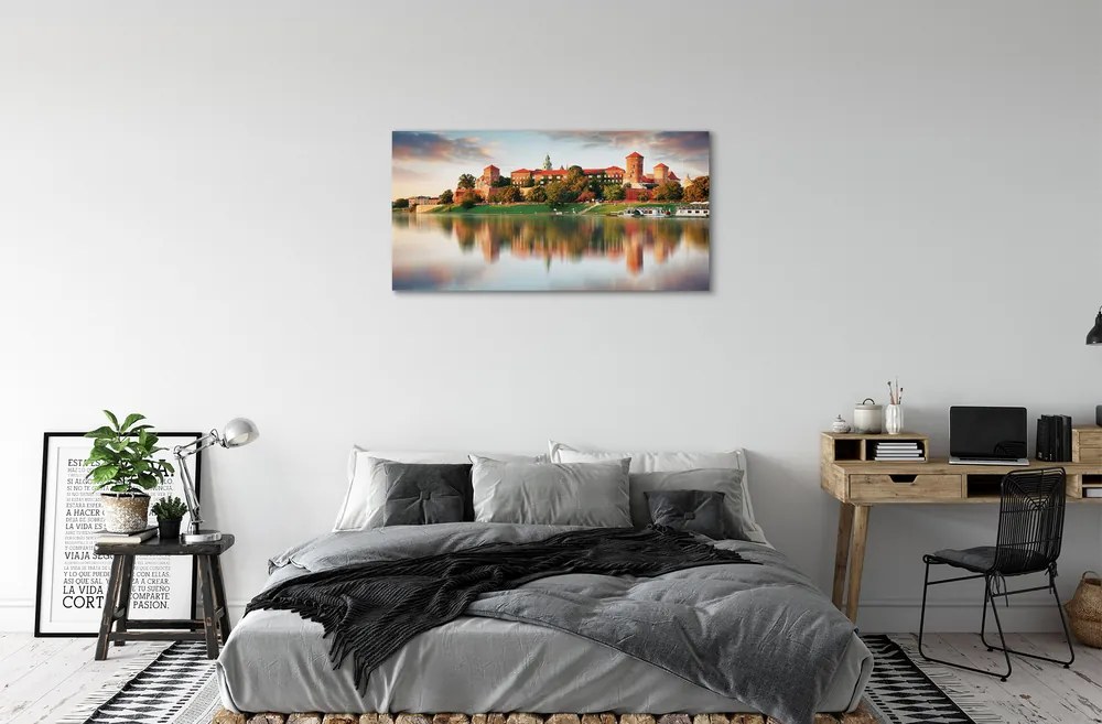 Obrazy na plátně Krakow hrad řeka 140x70 cm