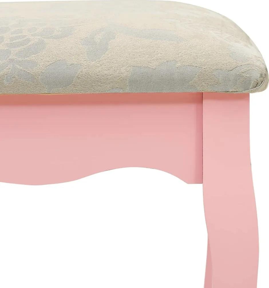 vidaXL Toaletní stolek se stoličkou 100 x 40 x 146 cm pavlovnia [289323] Barva: Bílá