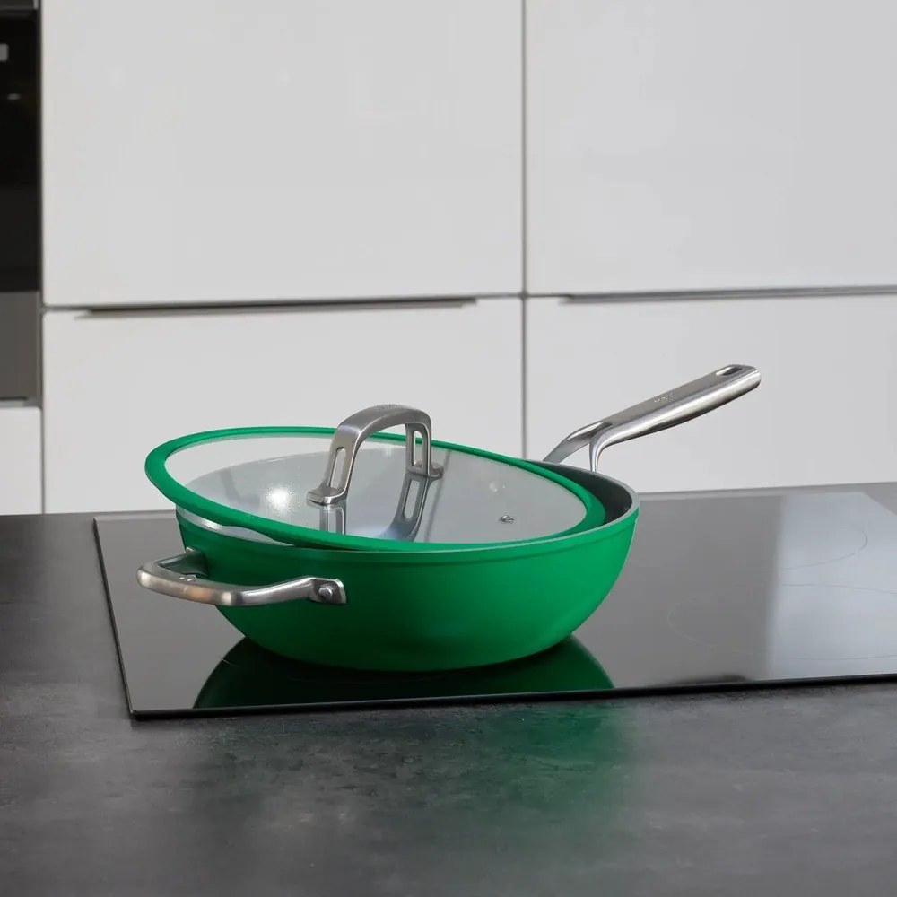 Wok pánev s poklicí/s keramickým povrchem ø 28 cm Meda 3.0 – FABINI